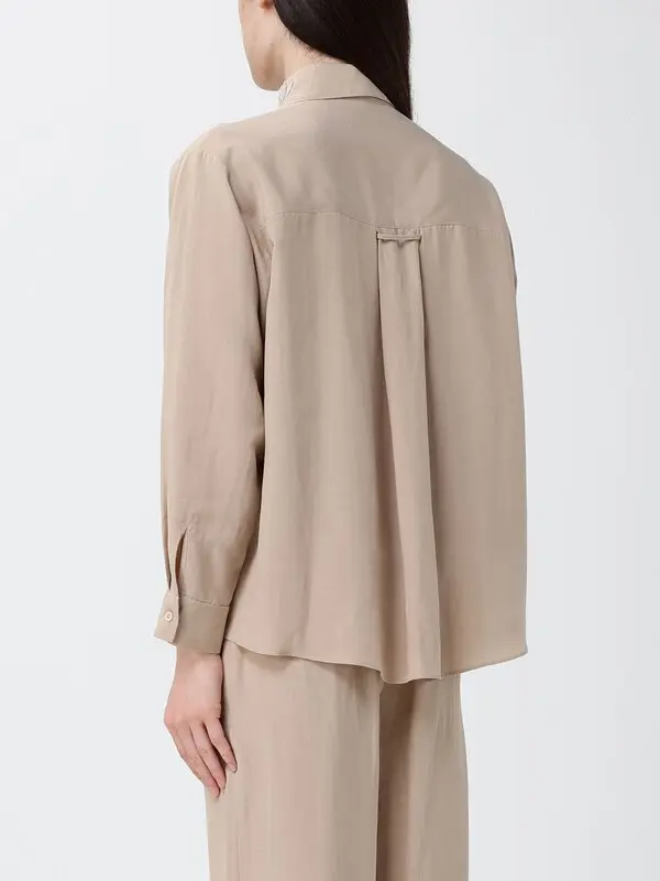 HANITA Embroidered Collar Linen Blend Shirt