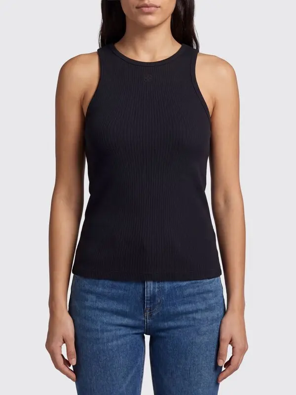ANINE BING Ribbed Stretch Viscose Tank - Black