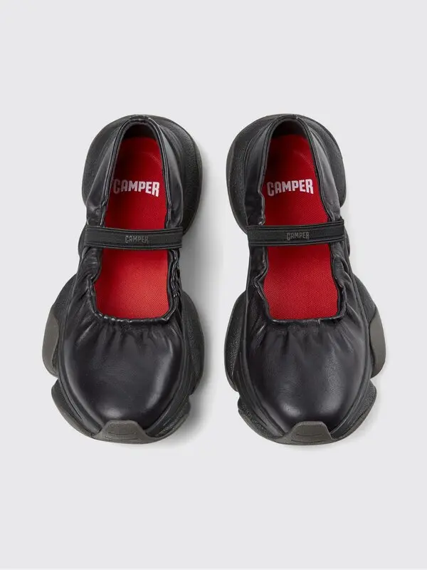 Camper Karst 2 Leather Mary Jane Sneakers - Black