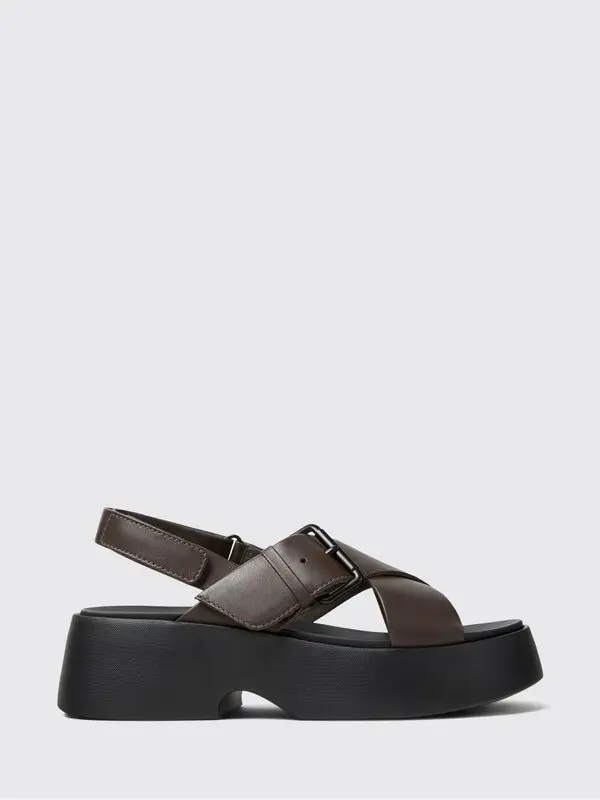 Camper Tasha Leather Sandals - Brown