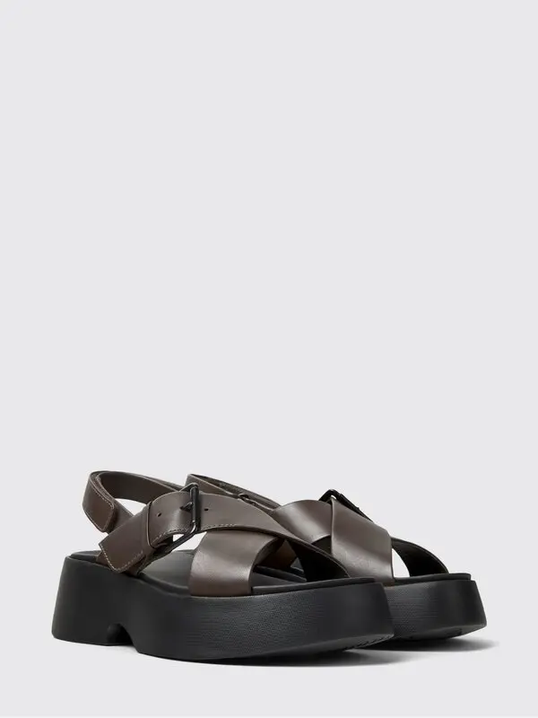 Camper Tasha Leather Sandals - Brown