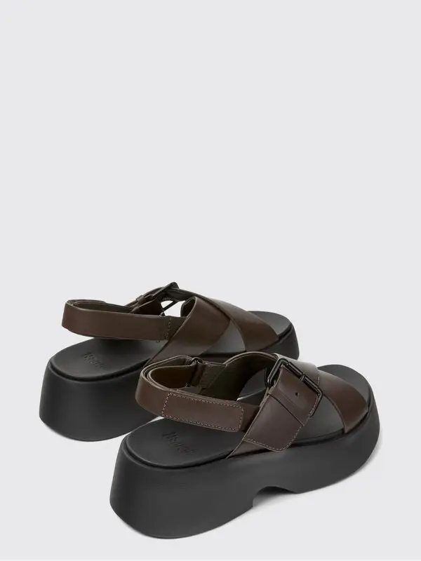 Camper Tasha Leather Sandals - Brown