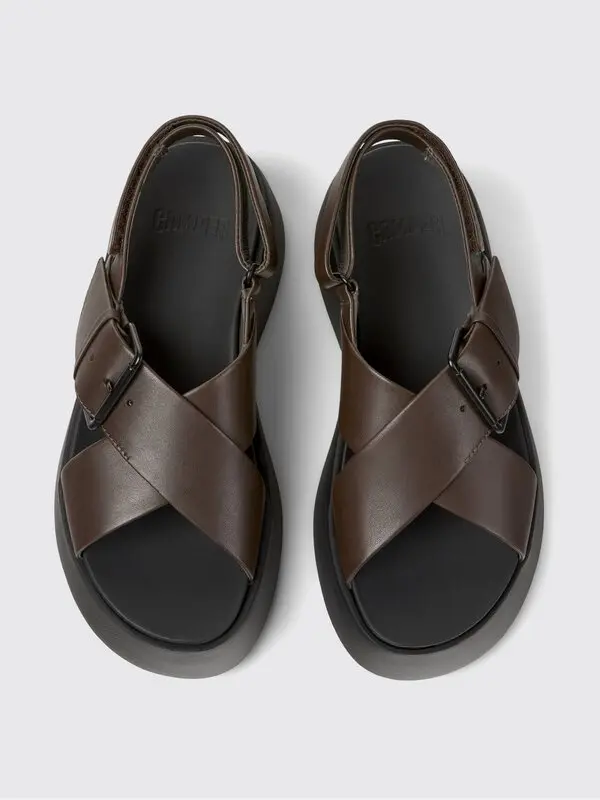 Camper Tasha Leather Sandals - Brown