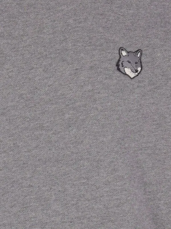 Maison Kitsuné Cotton Crewneck Sweatshirt With Logo - Grey