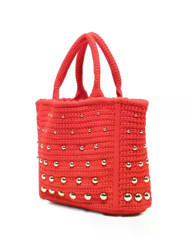 Sandro Stud-embellished Crochet Tote Bag - Red