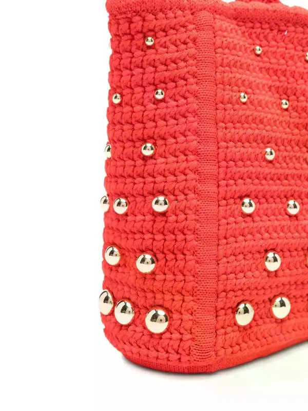 Sandro Stud-embellished Crochet Tote Bag - Red