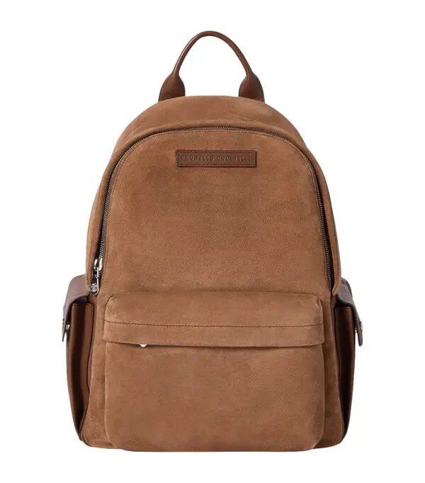 Brunello Cucinelli Suede Travel Backpack - Brown