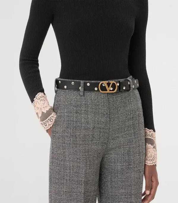 Valentino Garavani Leather Vlogo Signature Belt