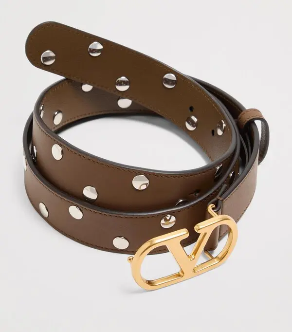 Valentino Garavani Vlogo Signature Leather Belt