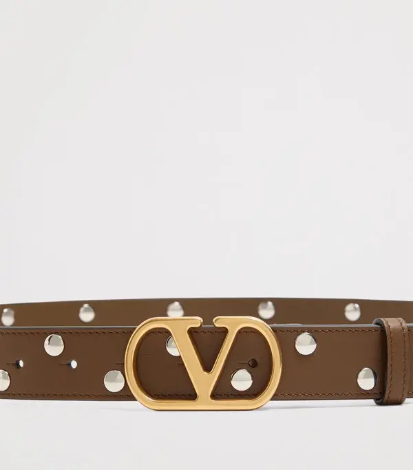 Valentino Garavani Vlogo Signature Leather Belt