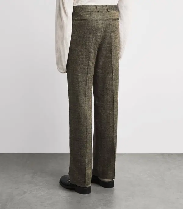 Our Legacy Linen-silk-cotton Straight Leg Trousers - Brown