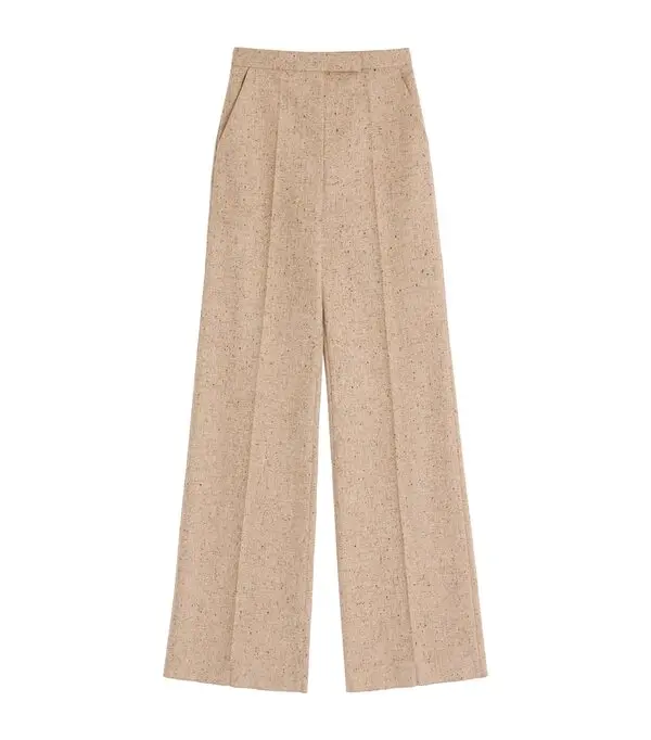 Valentino Garavani Virgin Wool Wide-leg Trousers - Beige