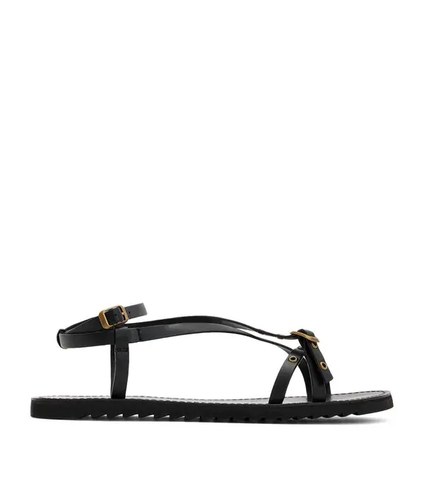 ALLSAINTS Leather Tyla Eyelet Sandals - Black