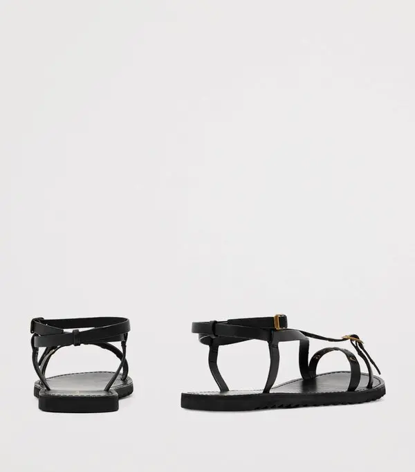 ALLSAINTS Leather Tyla Eyelet Sandals - Black