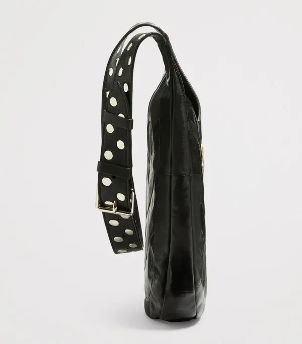Valentino Garavani Small Leather Hobo Shoulder Bag - Black