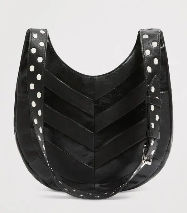 Valentino Garavani Small Leather Hobo Shoulder Bag - Black