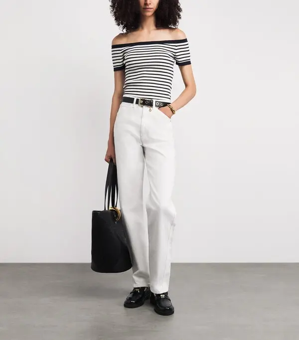 Maje Knitted Off-the-shoulder Top - Blue