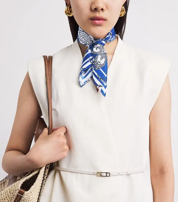 Harrods Silk Gilded Butterfly Print Scarf