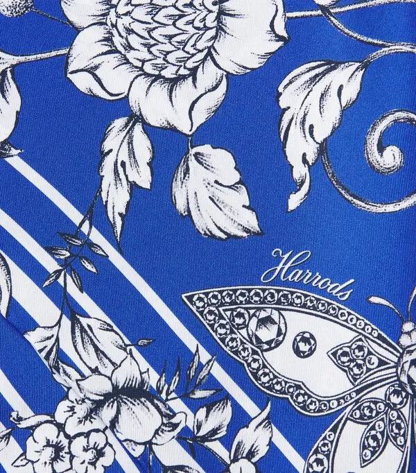 Harrods Silk Gilded Butterfly Print Scarf