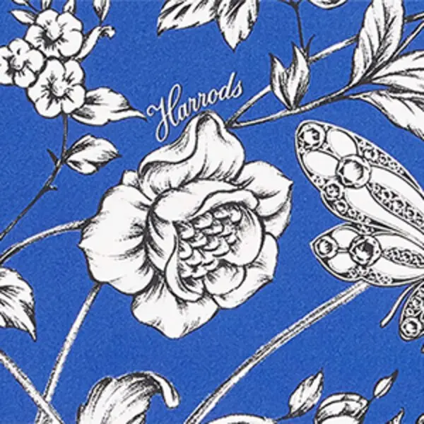 Harrods Silk Gilded Butterfly Print Scarf