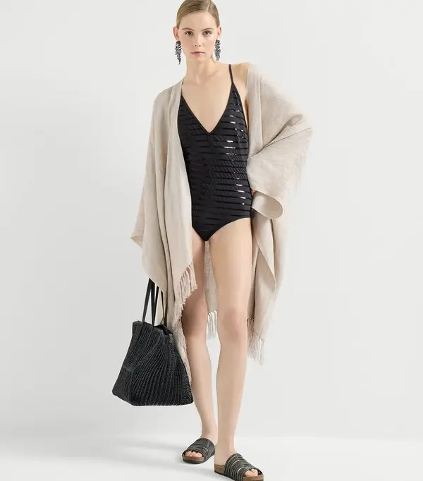 Brunello Cucinelli Striped One-piece Swimsuit - Brown