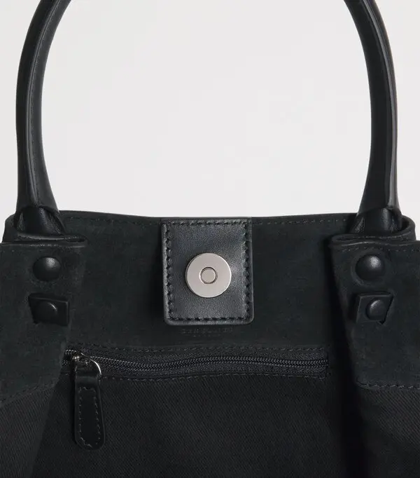 DEMELLIER Midi Suede The New York Tote Bag - Black