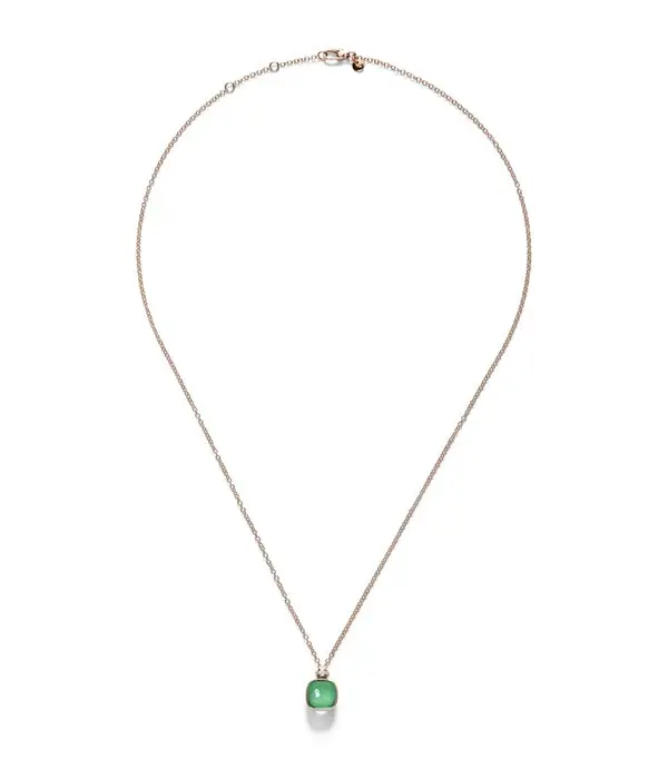 Pomellato Mixed Gold, Diamond, Prasiolite, And Agate Nudo Necklace - Green