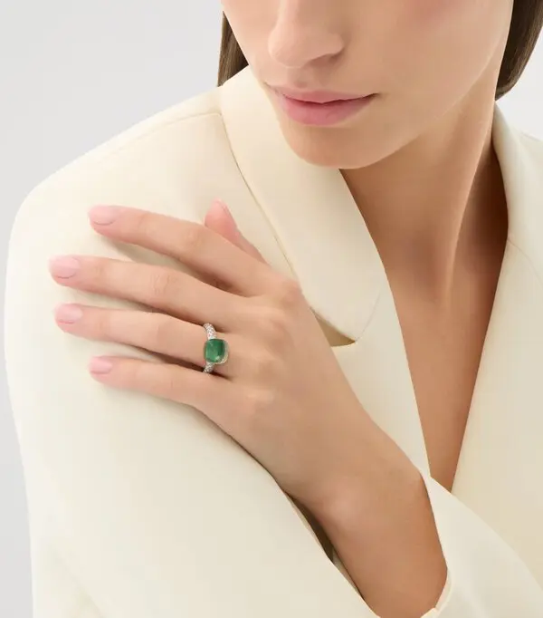 Pomellato Mixed Gold, Prasiolite, Agate And Diamond Nudo Ring