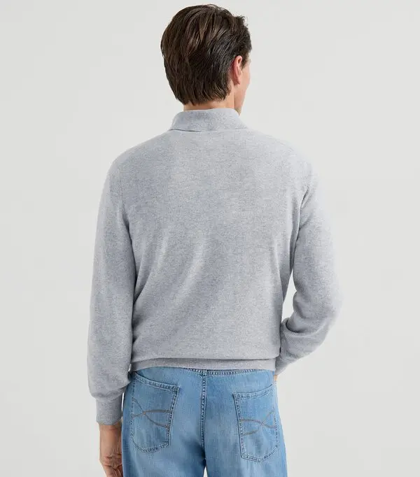 Brunello Cucinelli Cashmere Polo Sweater - Grey