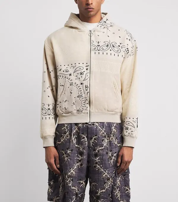 Kapital Cotton Quilted Bandana Hoodie - Beige