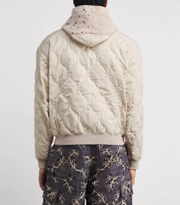 Kapital Cotton Quilted Bandana Hoodie - Beige