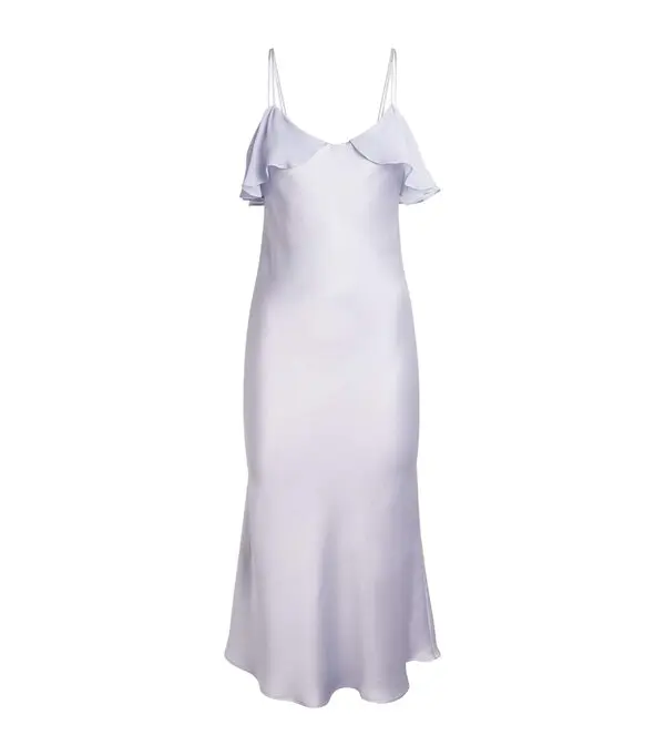 MANITO Mulberry Silk Aurora Midi Slip Dress - Purple