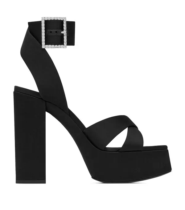 Saint Laurent Bianca 125 Platform Sandals - Black