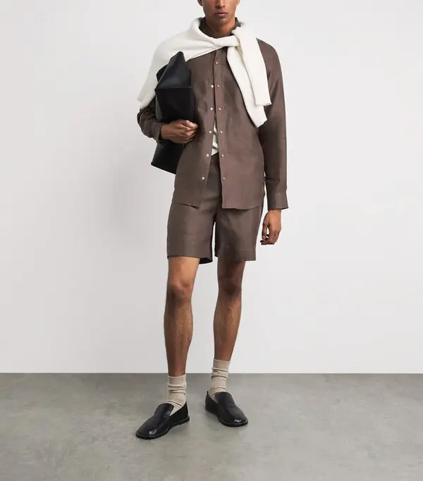 GOD'S TRUE CASHMERE Linen Cocoa Shirt