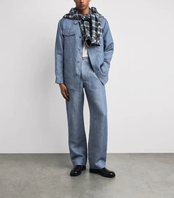 GOD'S TRUE CASHMERE Linen-denim Jacket