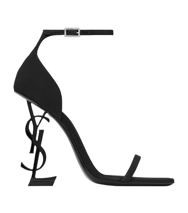 Saint Laurent Silk Opyum 110 Sandals - Black