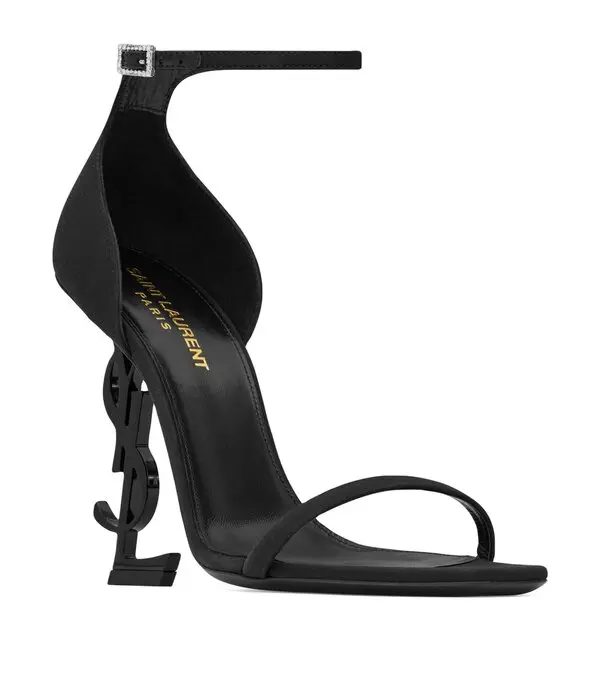 Saint Laurent Silk Opyum 110 Sandals - Black