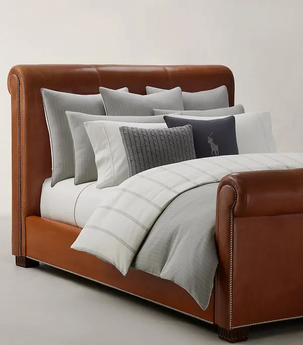 Ralph Lauren Cotton Kerrigan King Oxford Pillowcase - Grey