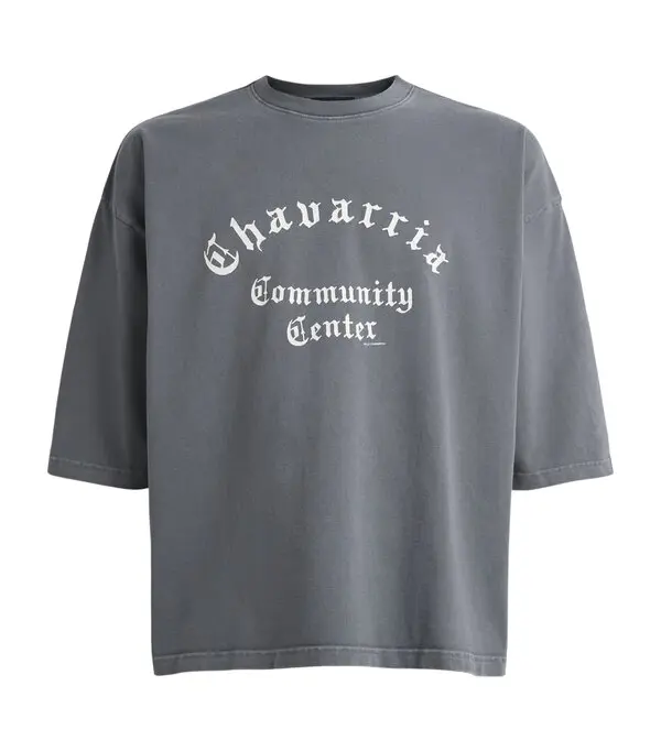 WILLY CHAVARRIA Cotton Community Centre T-shirt - Grey