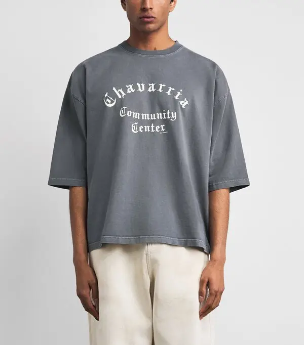WILLY CHAVARRIA Cotton Community Centre T-shirt - Grey