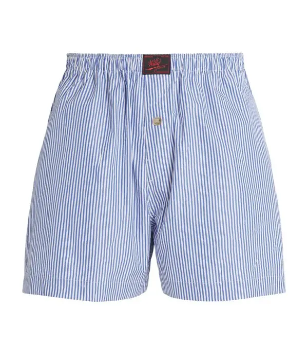 WILLY CHAVARRIA Stripe Woven Boxers - Blue