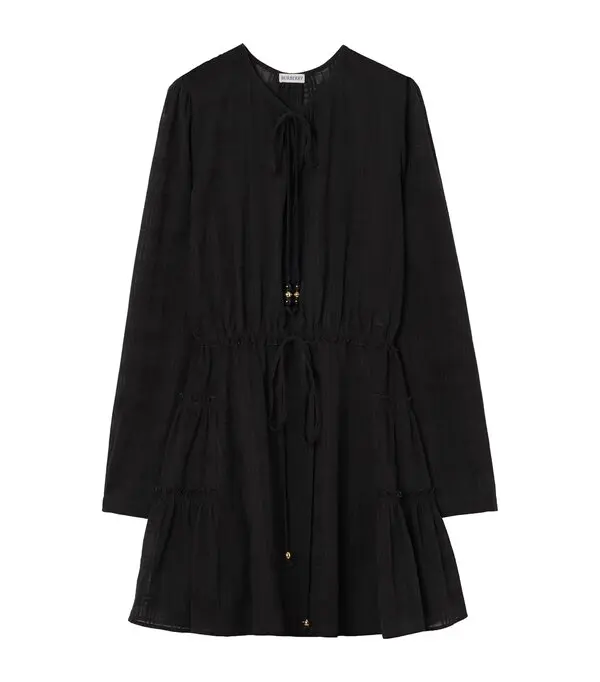 Burberry Cotton Voile Mini Dress - Black