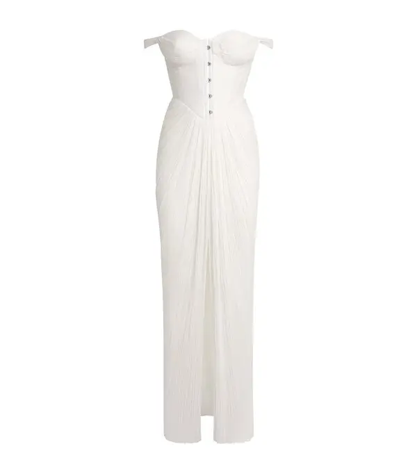 MARIA LUCIA HOHAN Silk Pleated Susie Maxi Dress - White
