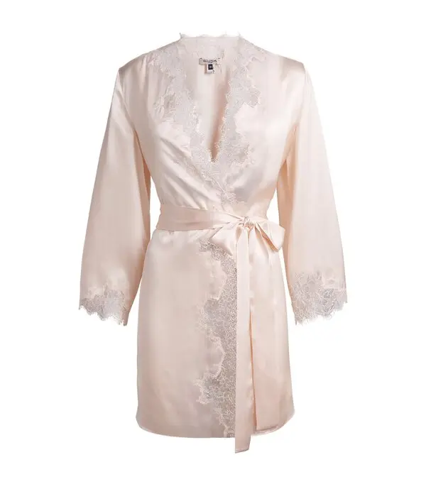 GILDA & PEARL Silk In Dreams Short Robe - Pink