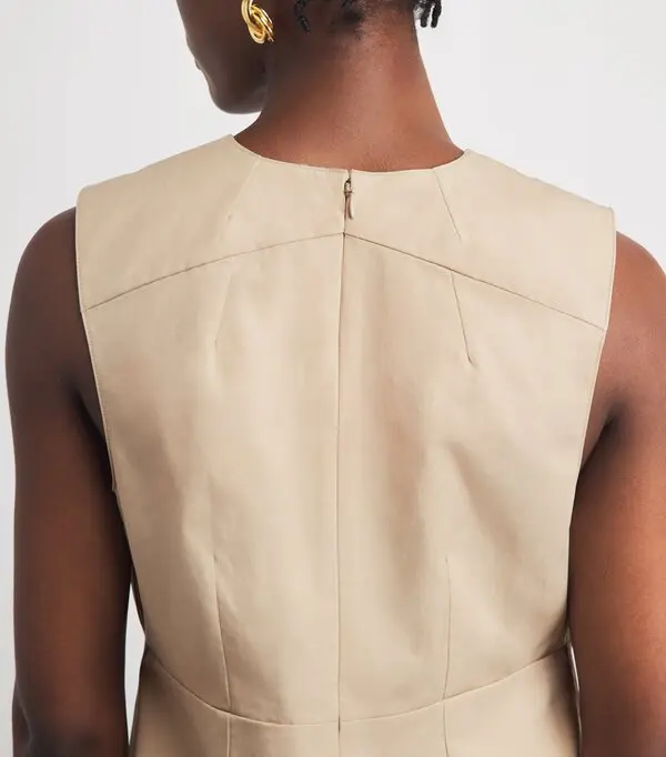 Vince Cotton-lyocell Blend Pleated Top - Beige