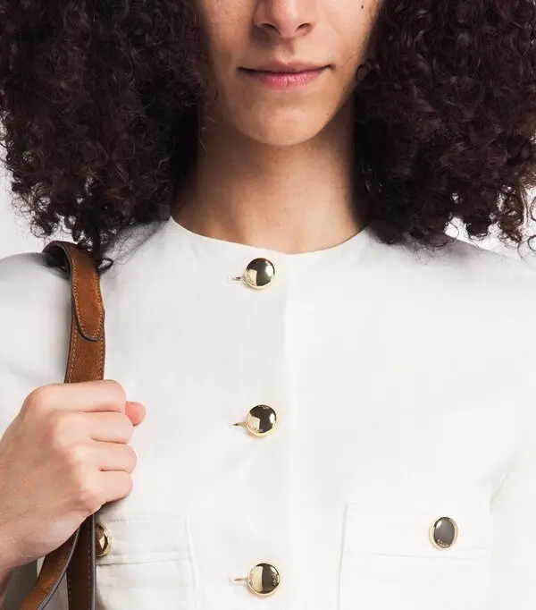 Maje Linen-cotton Cropped Jacket
