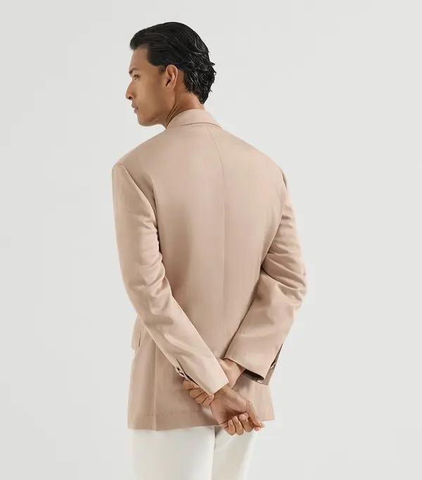 Brunello Cucinelli Silk Délavé And Linen Gabardine Deconstructed Blazer - Brown