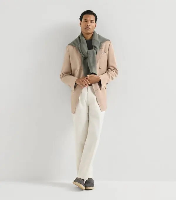 Brunello Cucinelli Silk Délavé And Linen Gabardine Deconstructed Blazer - Brown