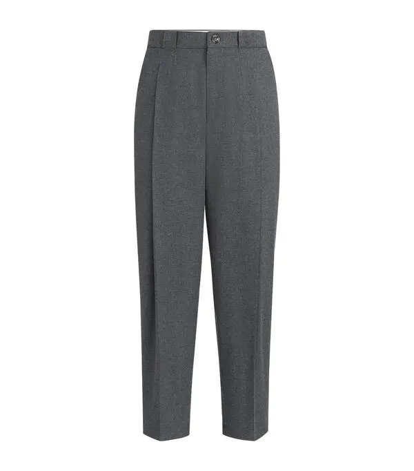 Brunello Cucinelli Virgin Wool-cotton-silk Pleated Trousers - Black
