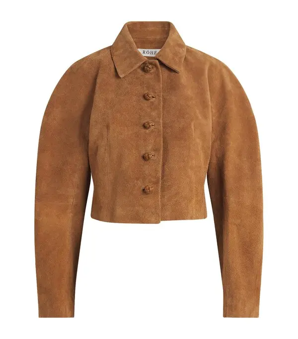 RÓHE Textured Suede Cropped Jacket